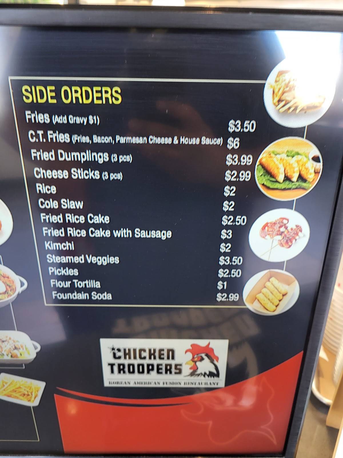 Menu at Chicken Troopers restaurant, Norwalk