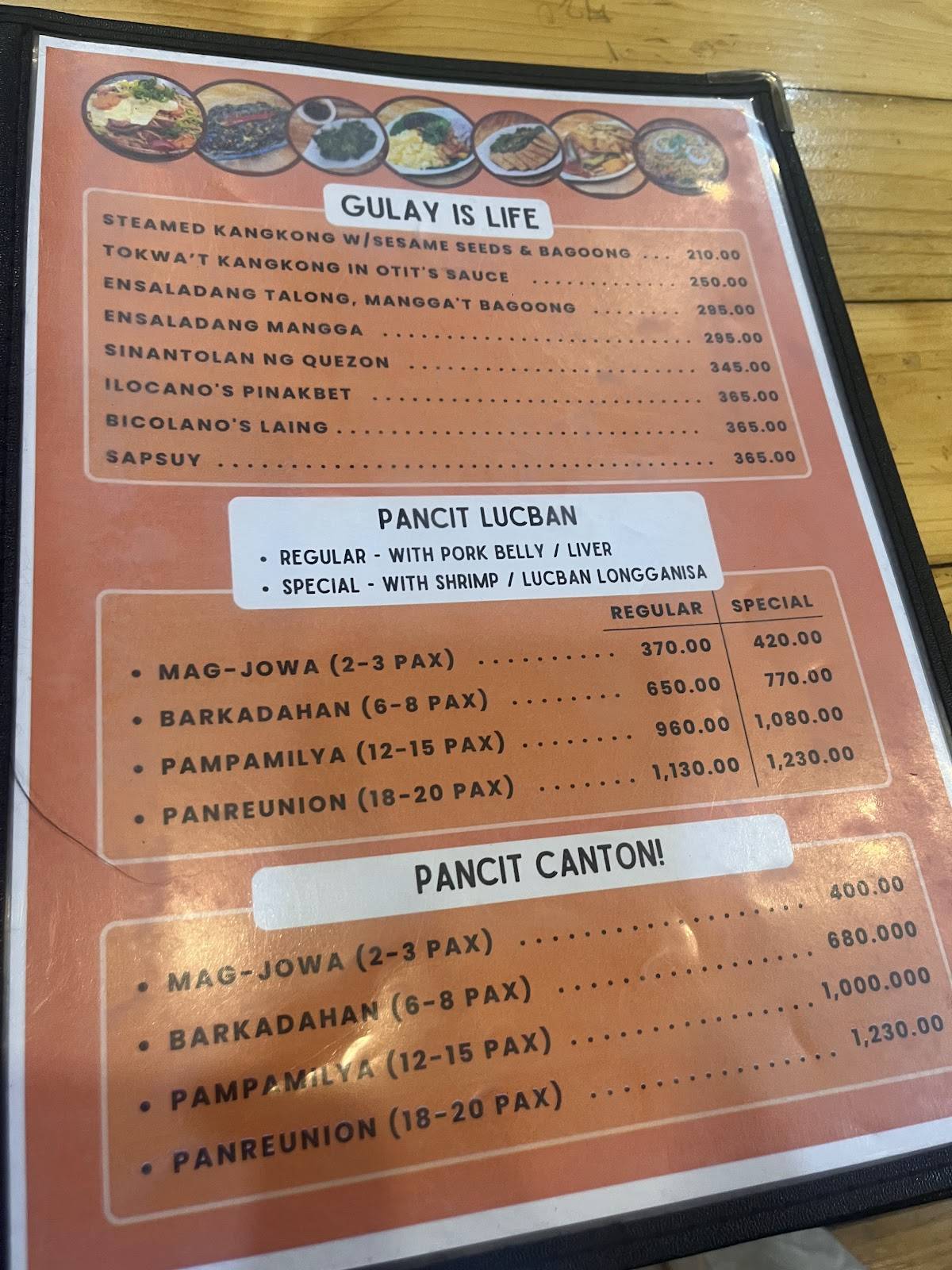 Menu at Chicks ni Otit Tagaytay restaurant, Tagaytay