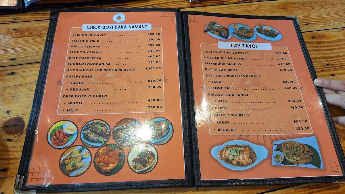 Menu at Chicks ni Otit Tagaytay restaurant, Tagaytay