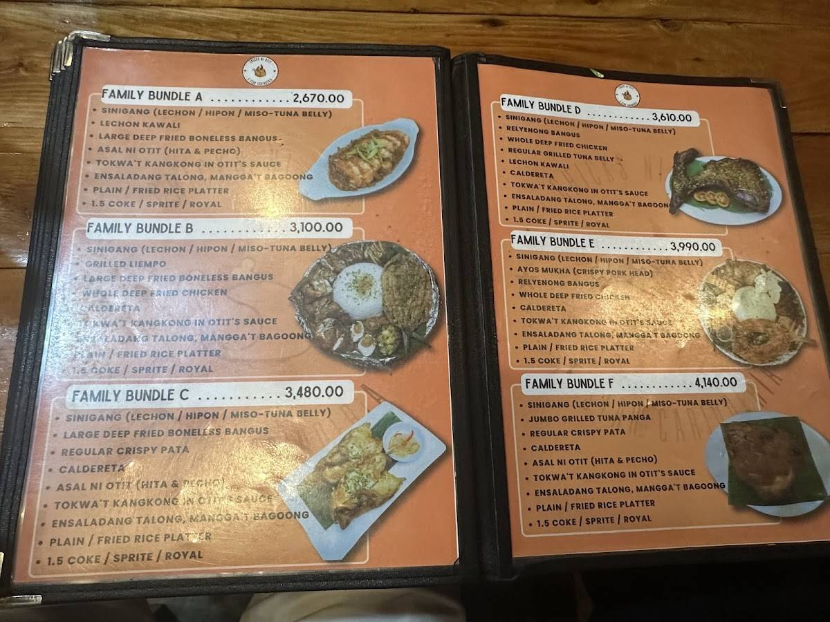 Menu at Chicks ni Otit Tagaytay restaurant, Tagaytay