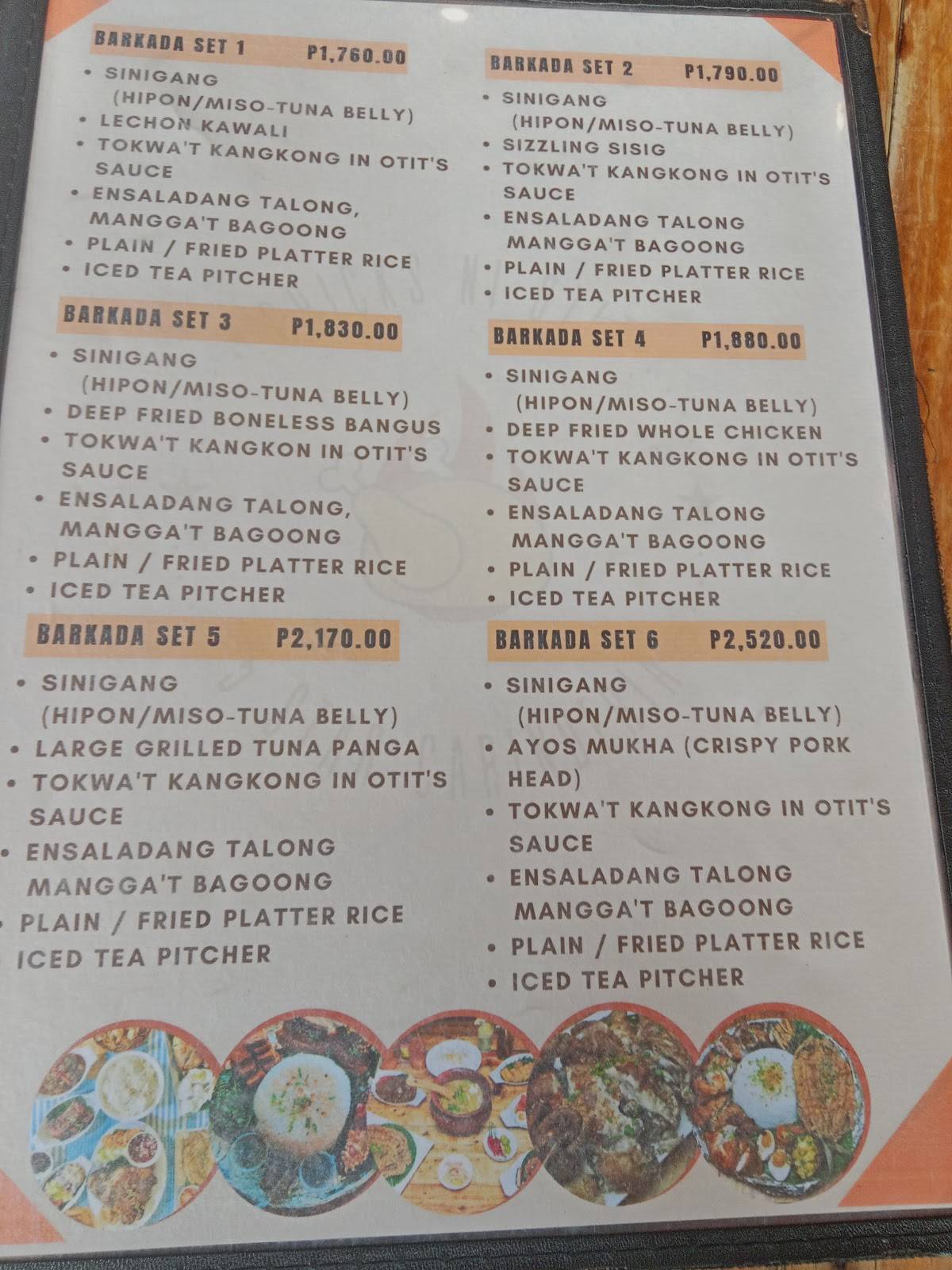 Menu at Chicks ni Otit Tagaytay restaurant, Tagaytay
