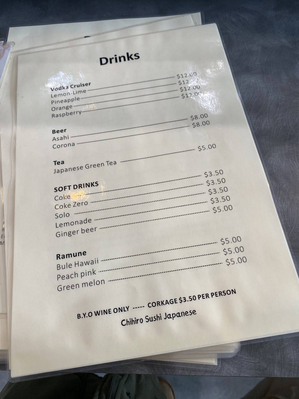 Menu at Chihiro All You Can Eat Japanese Restaurant Croydon, Croydon