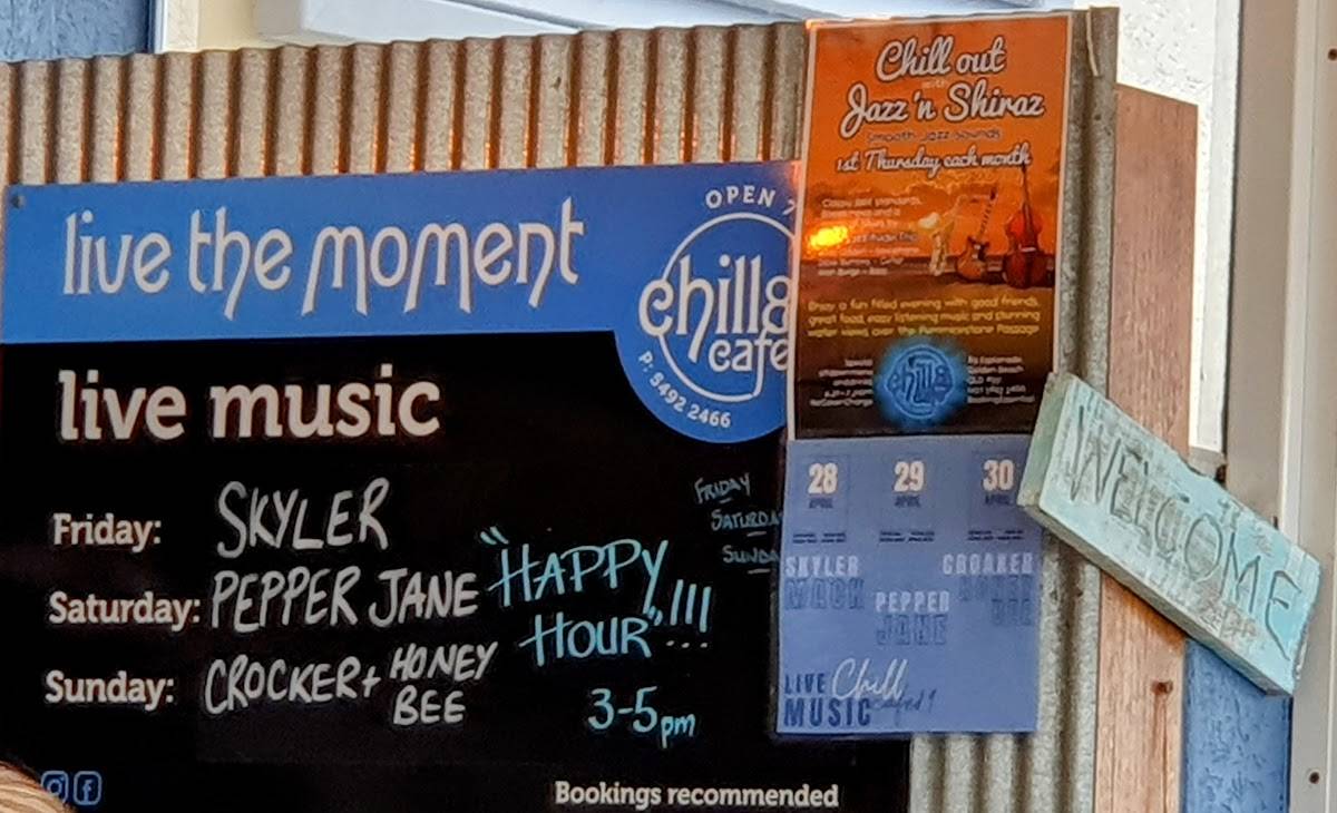 Menu at Chill Cafe 89., Golden Beach