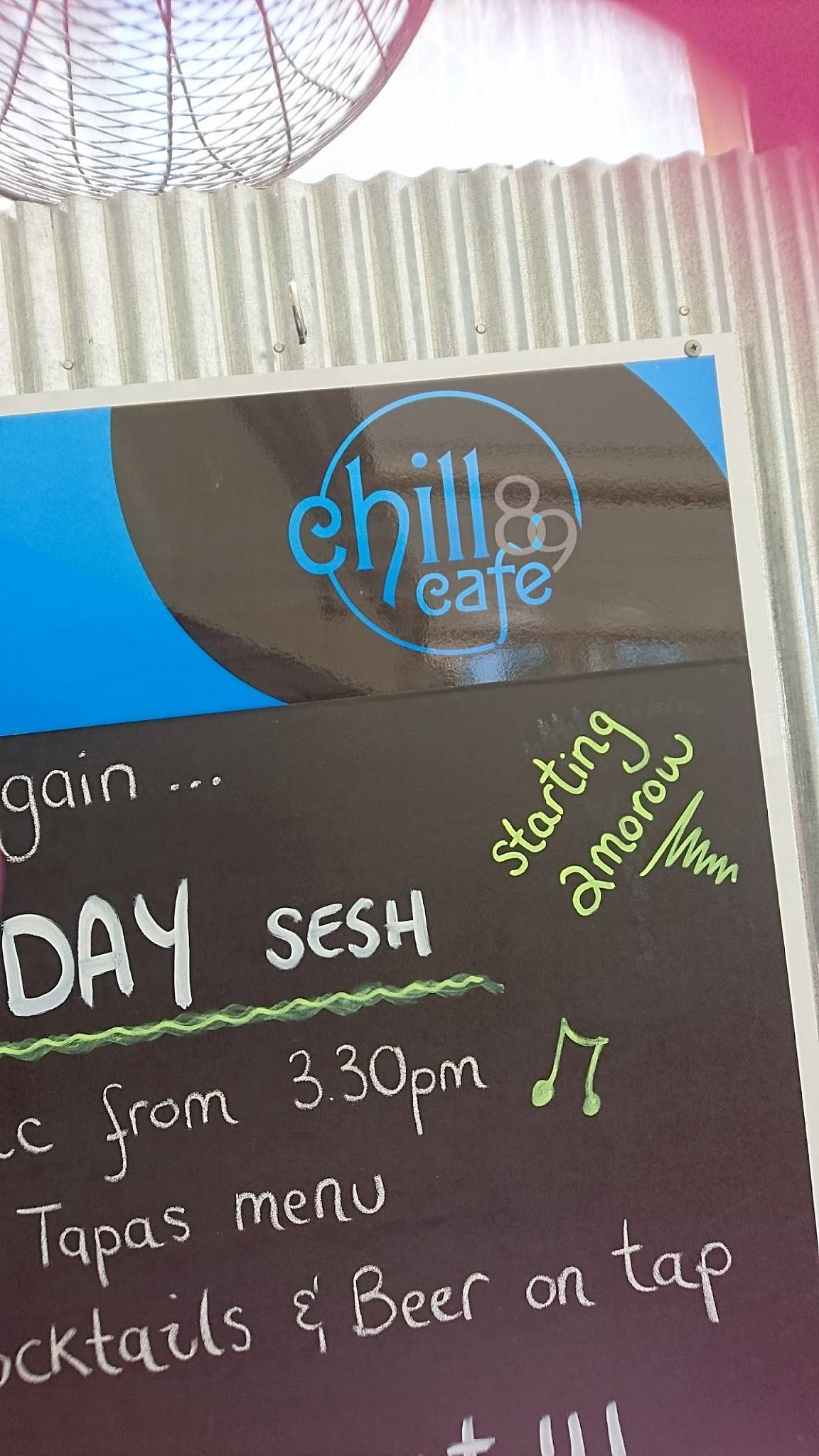Menu at Chill Cafe 89., Golden Beach