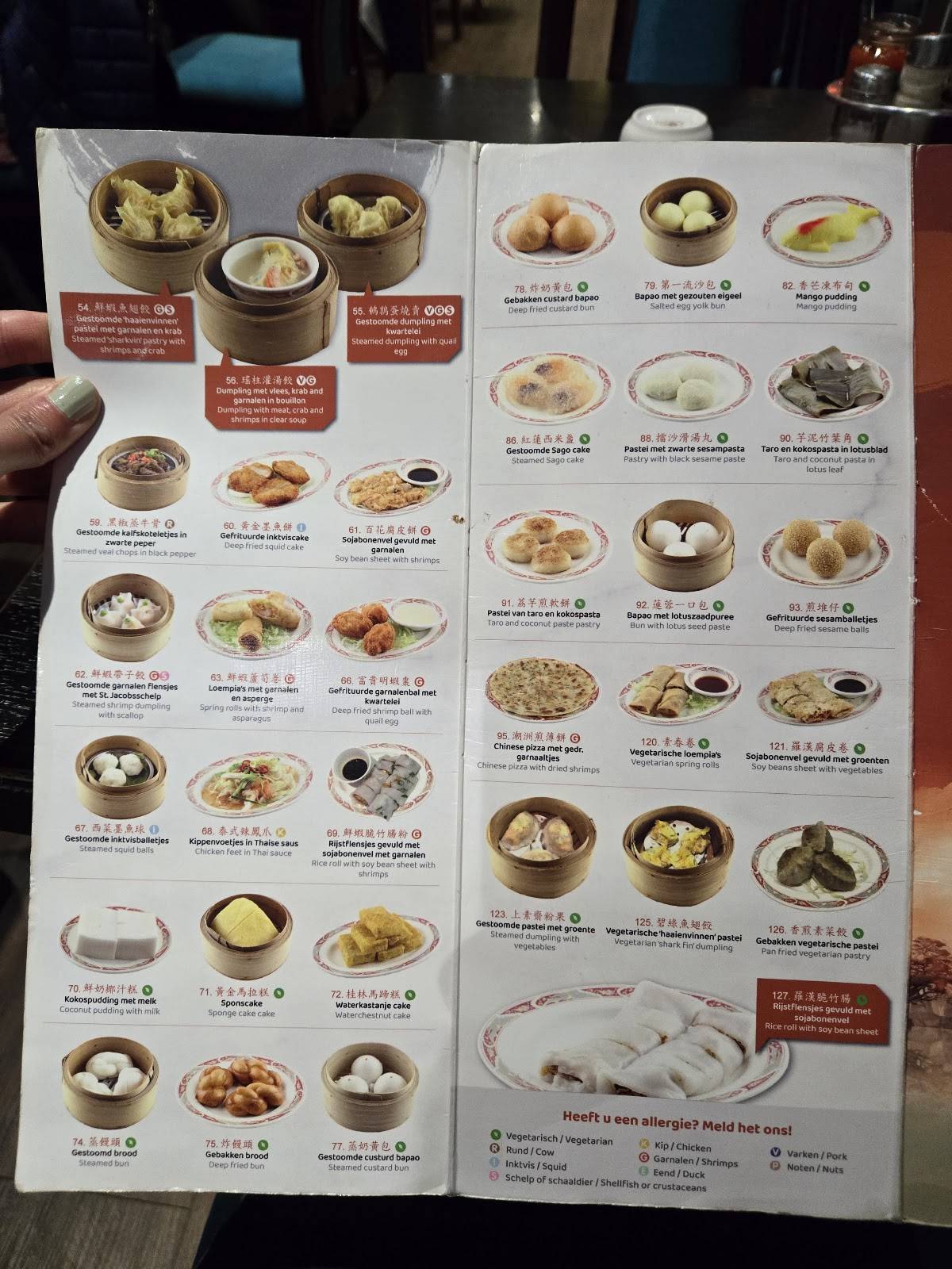 Menu at Chinees Cantonees restaurant Tai Wu, Rotterdam, Mauritsweg 24-26