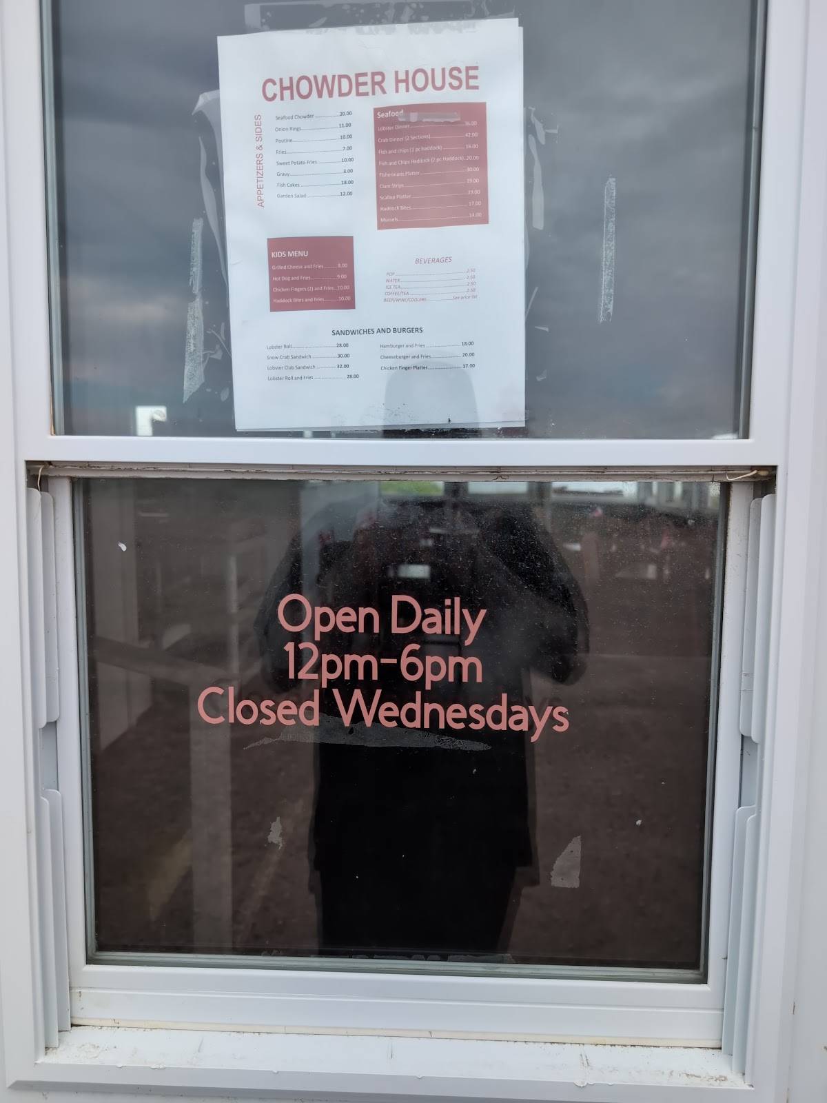 Menu at Chowder House restaurant, Neils Harbour, 90 Lighthouse Rd