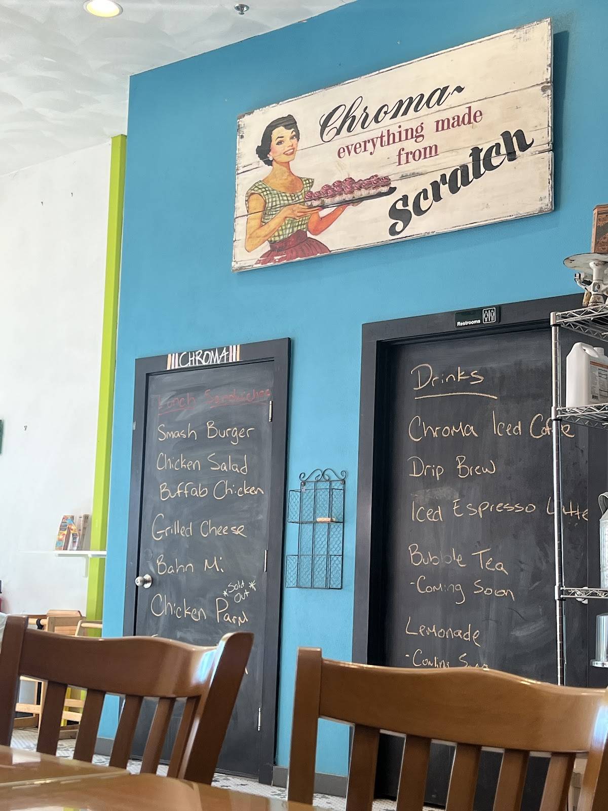 Menu at Chroma Café and Bakery, Binghamton