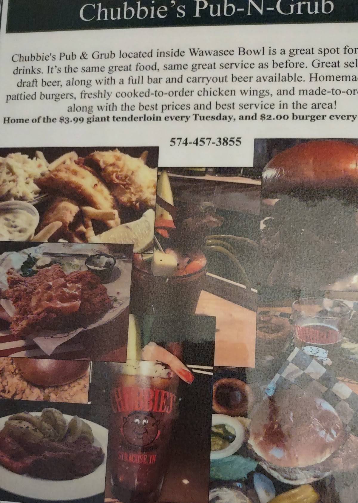 Menu at Chubbies Pub And Grub, Syracuse