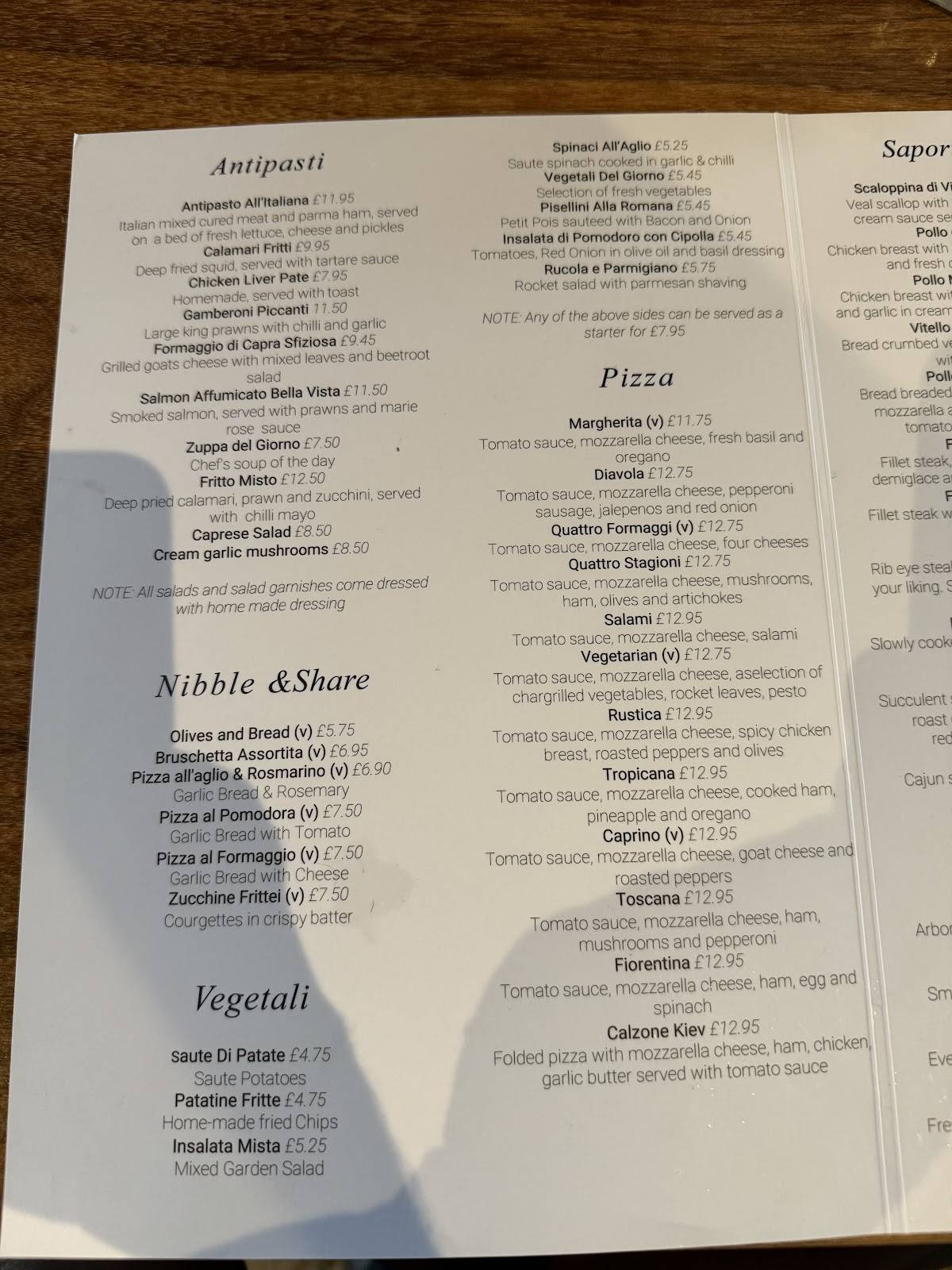 Menu at Ciao Bella Bar & Restaurant, Leeds