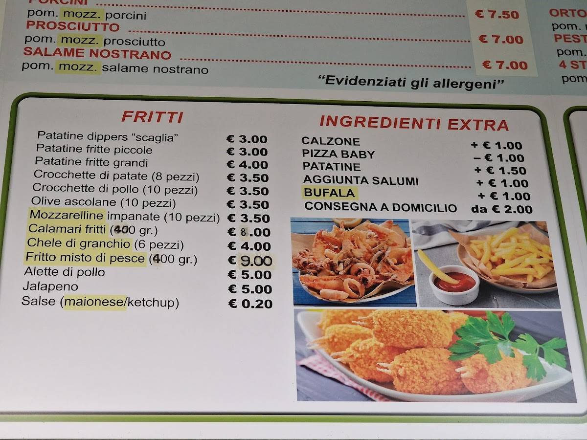 Menu da Ciccio Pizza ristorante, Palazzolo sull'Oglio