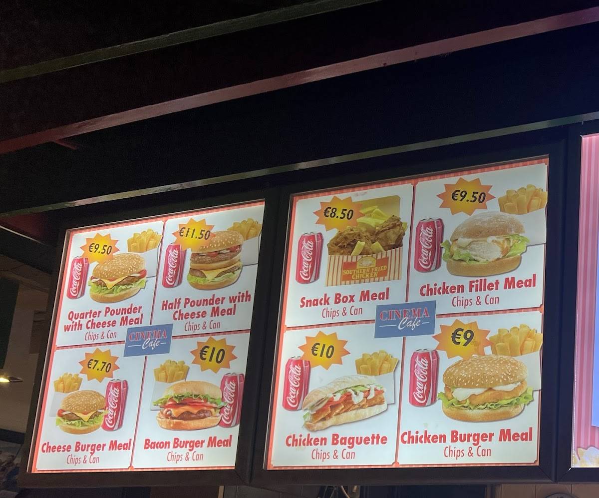 Menu at Cinema coffee aka Stix cafe, Limerick