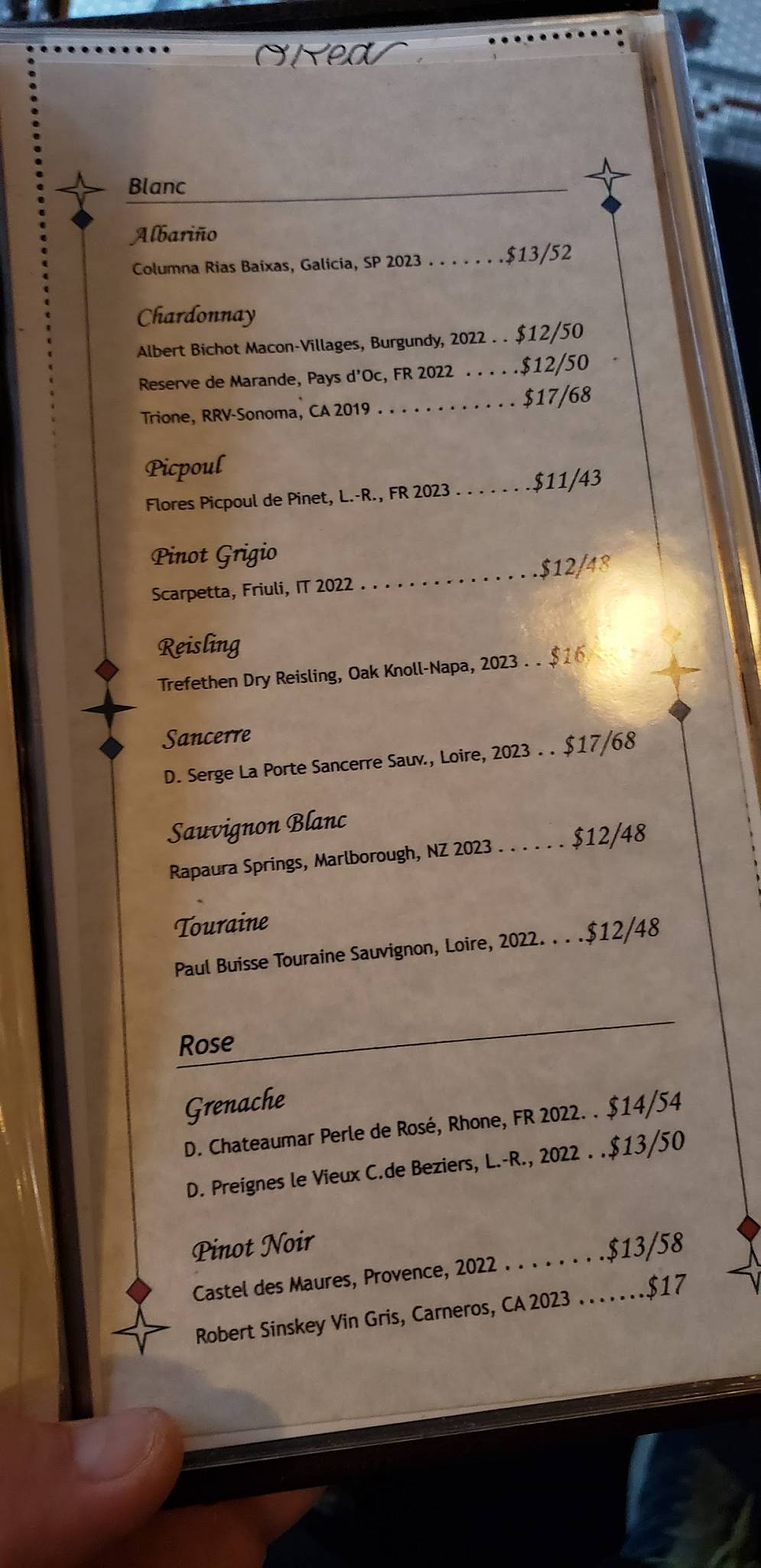 Menu at Circa 1875 pub & bar, Savannah