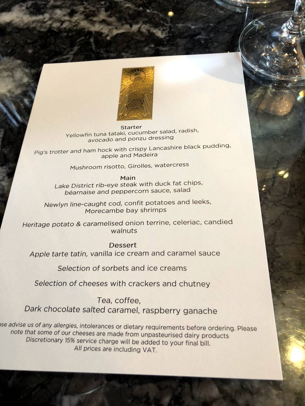 Menu at City Social pub & bar, London, Tower 42