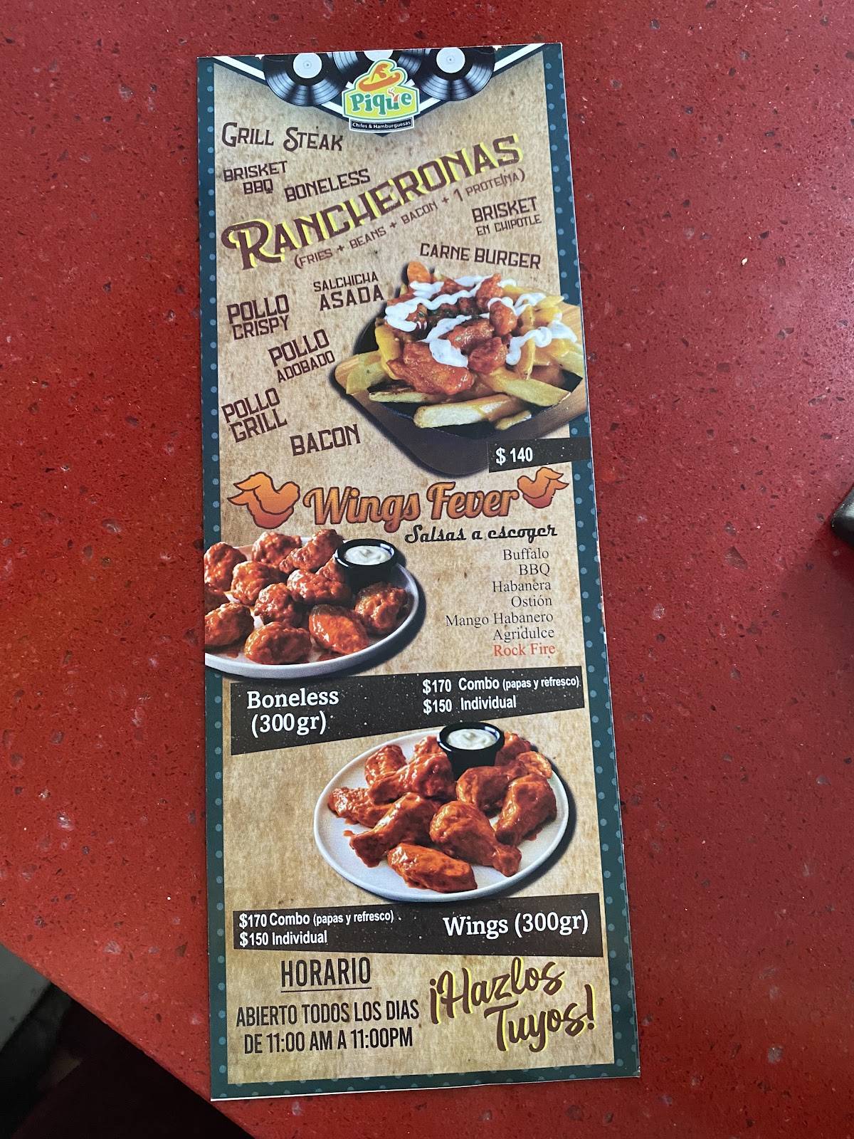 Menu at Pique Chiles & Hamburguesas restaurant, Ciudad Juarez, Ramón ...