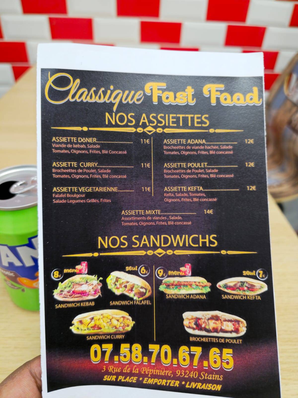 Menu at Classique Pizza & pasta restaurant, Stains