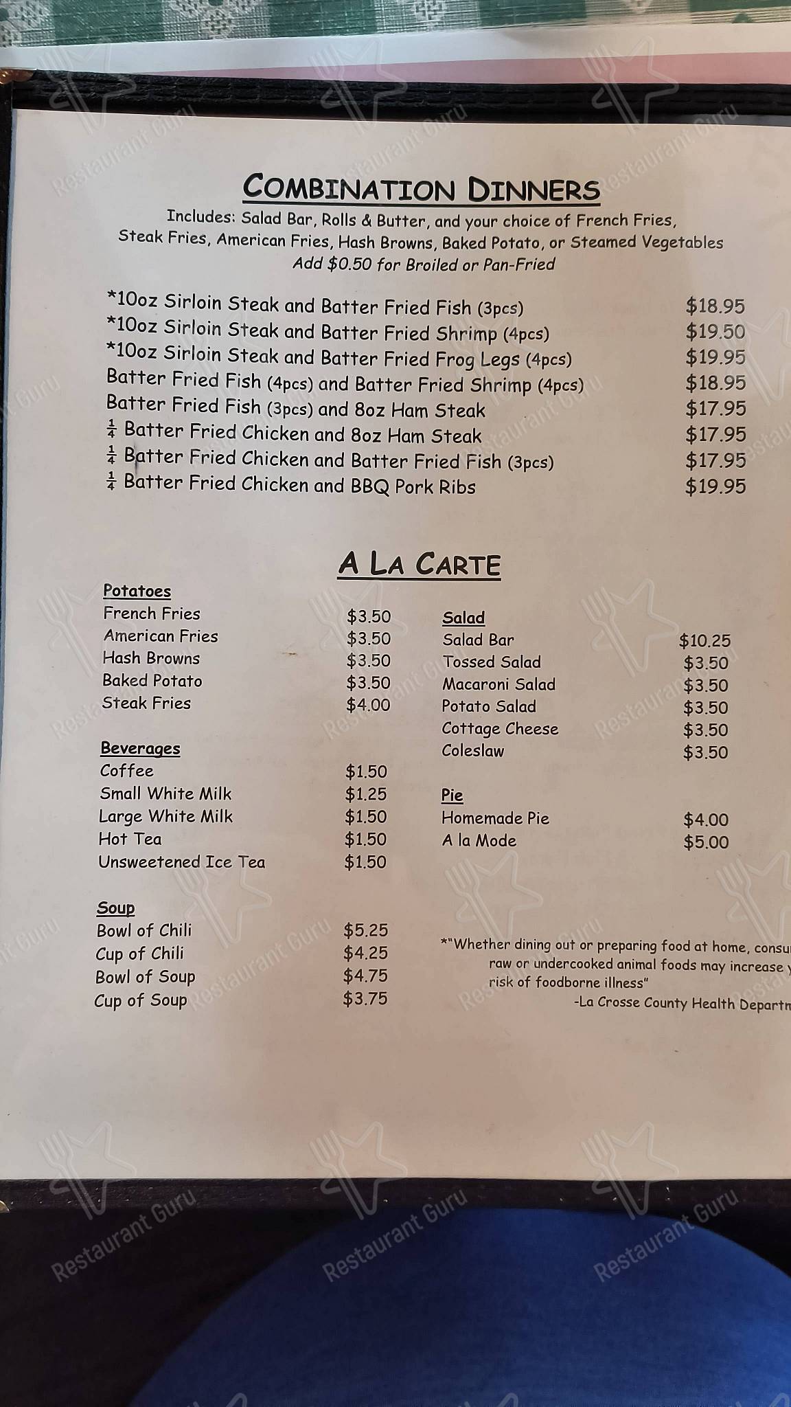 Menu at Village Inn club, Bangor, Bangor St