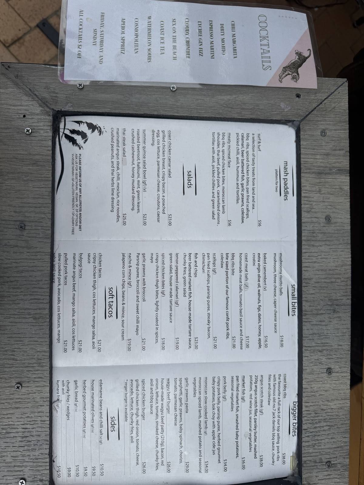Menu at Coast Bar - Bites & Brews Orewa, Orewa