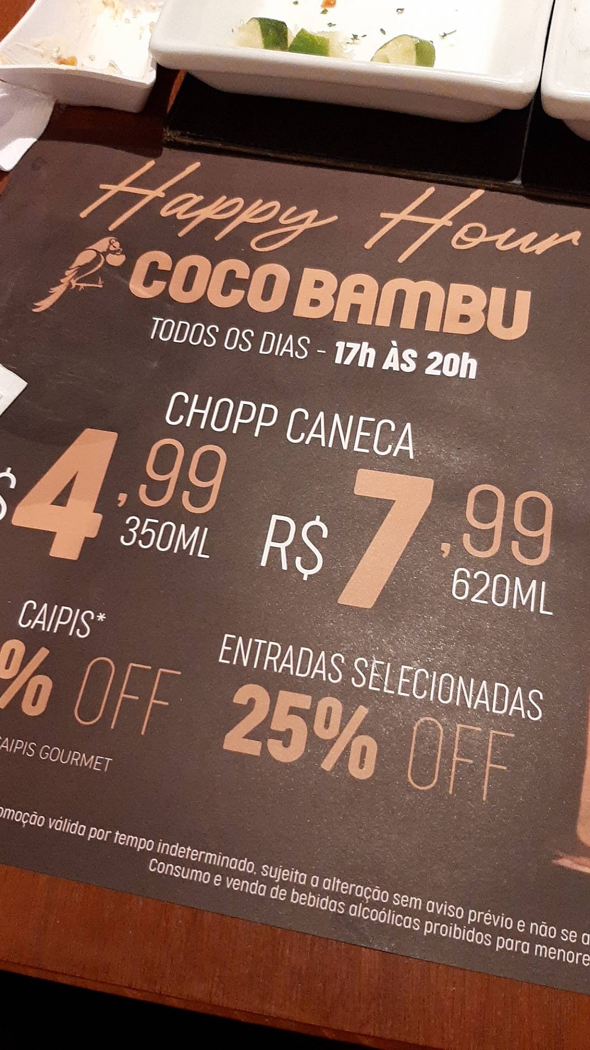 Menu em Coco Bambu Conceito restaurante, Curitiba