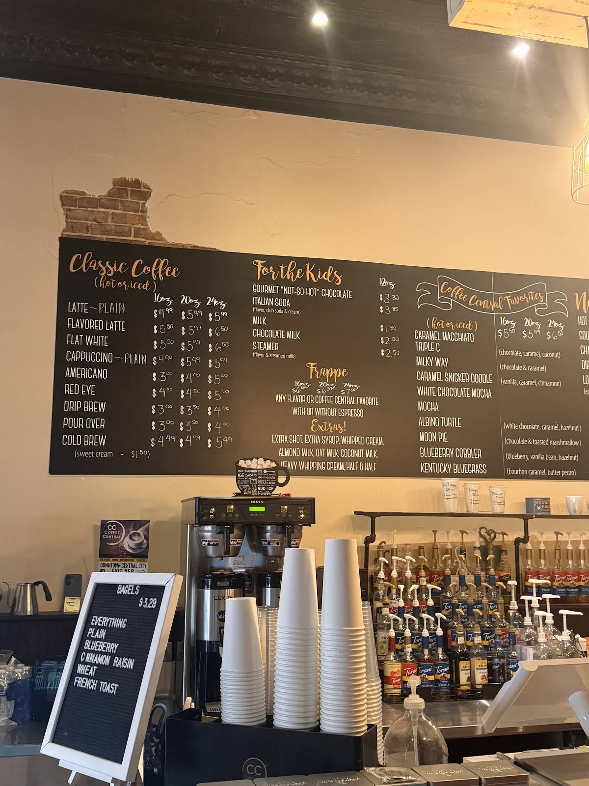 Carta del pub y bar Coffee Central, Central City