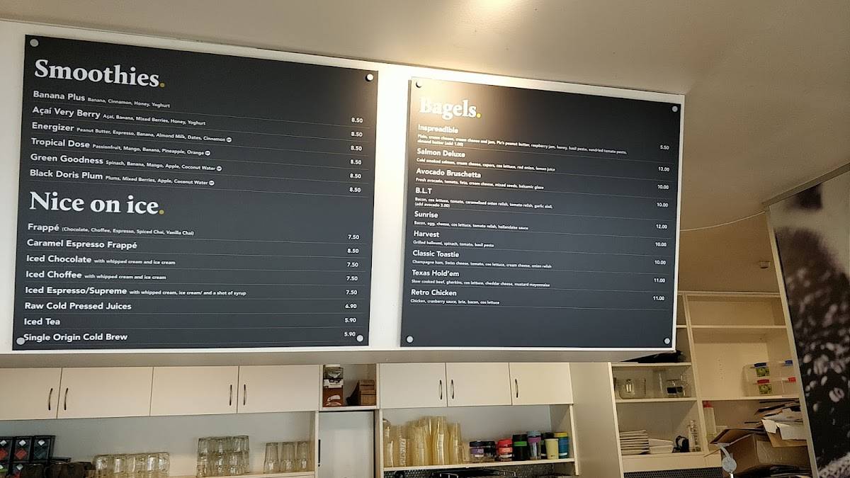 Menu at Coffee Culture Timaru cafe, Timaru