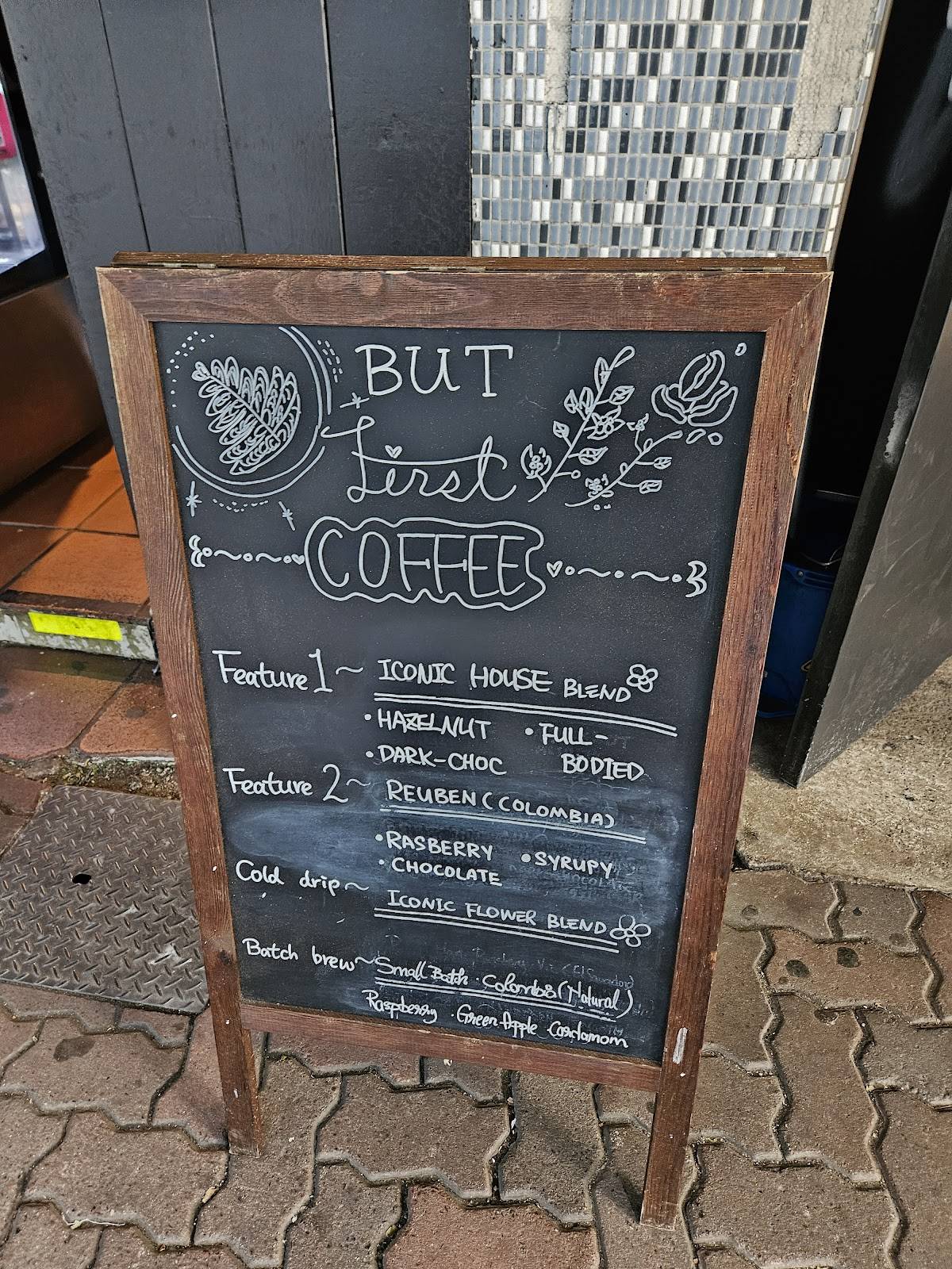 Menu at Coffee Iconic cafe, Brisbane City