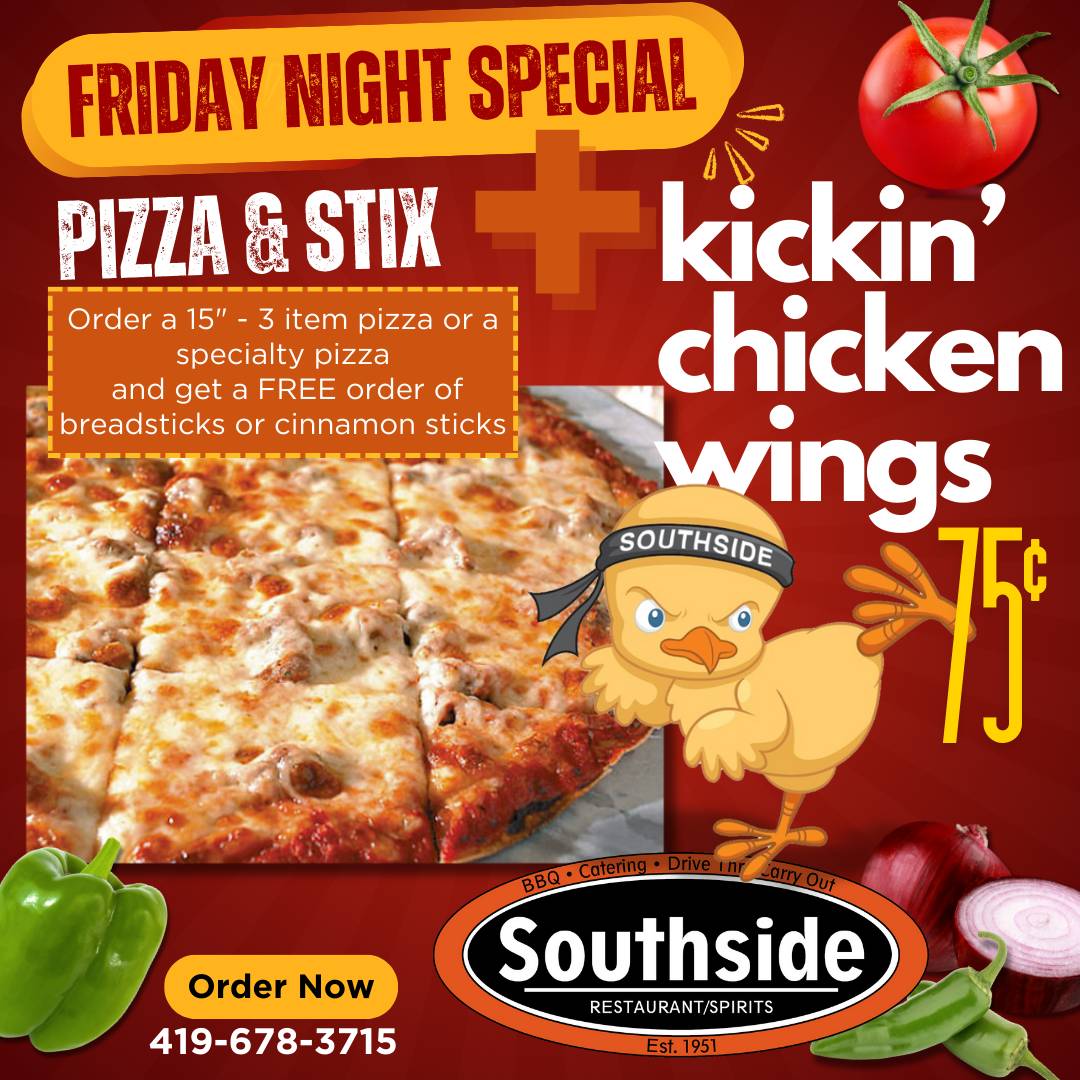 Menu at Southside Restaurant, Coldwater