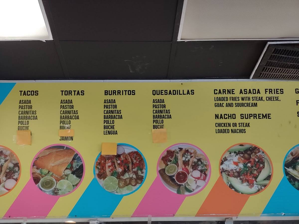 Menu at Colimas restaurant, Lubbock, 50th St