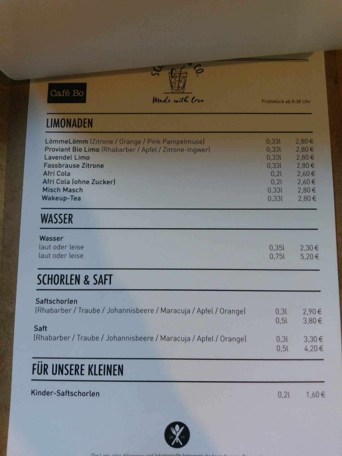 Speisekarte Von Babo Café Bistro Cafe, Bobenheim-Roxheim – IBDNV