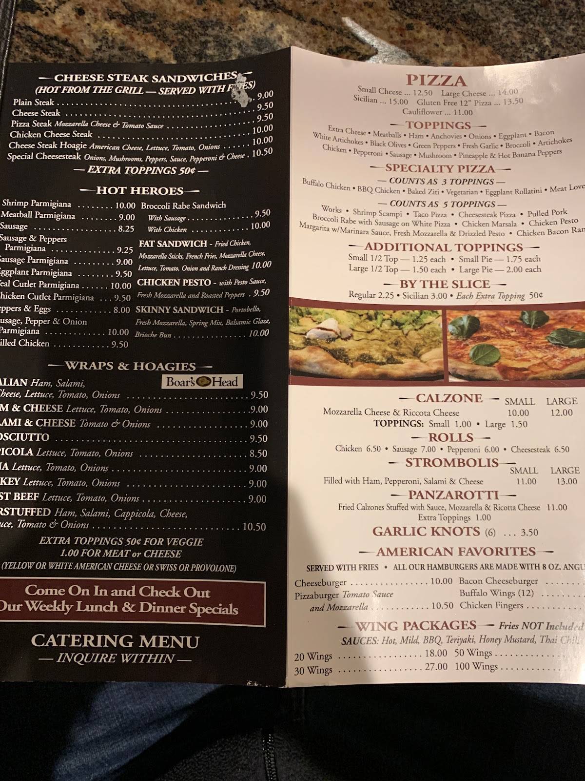 Menu at Colosseo pizzeria, Monticello