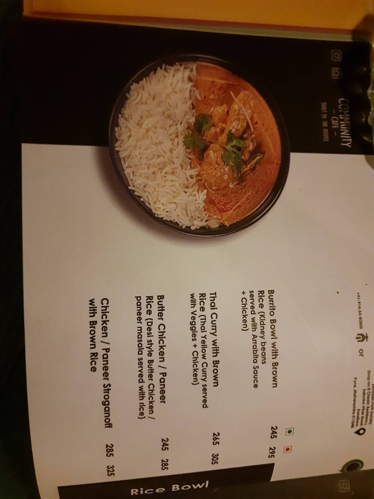 Menu at Community Cafe - restaurant salunkhe vihar, Pune, 301