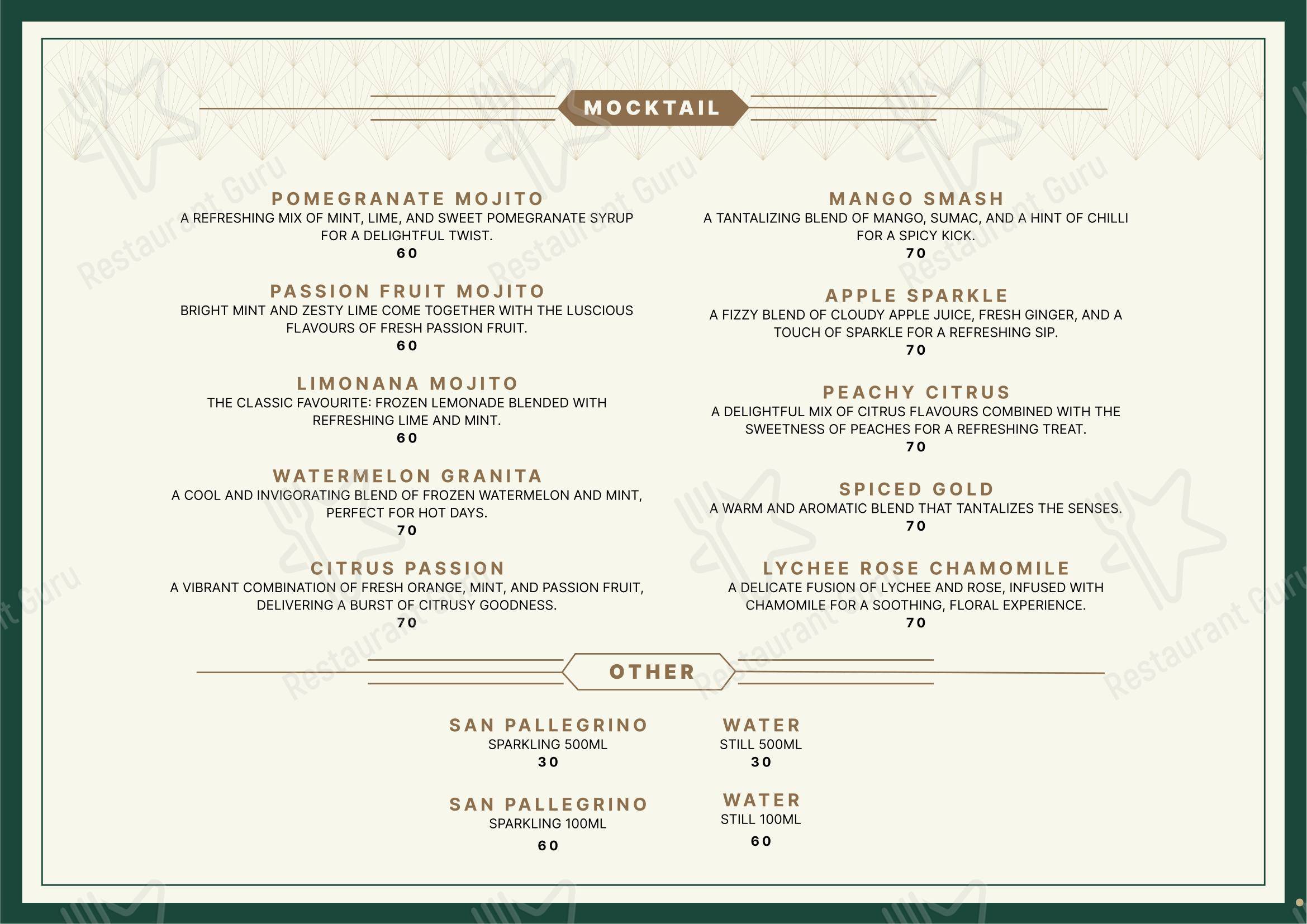 Menu at Conscious Carnivores restaurant, Cape Town