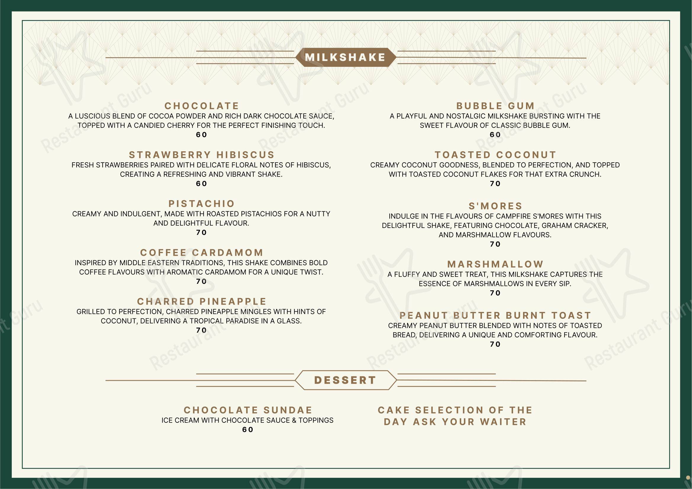 Menu at Conscious Carnivores restaurant, Cape Town