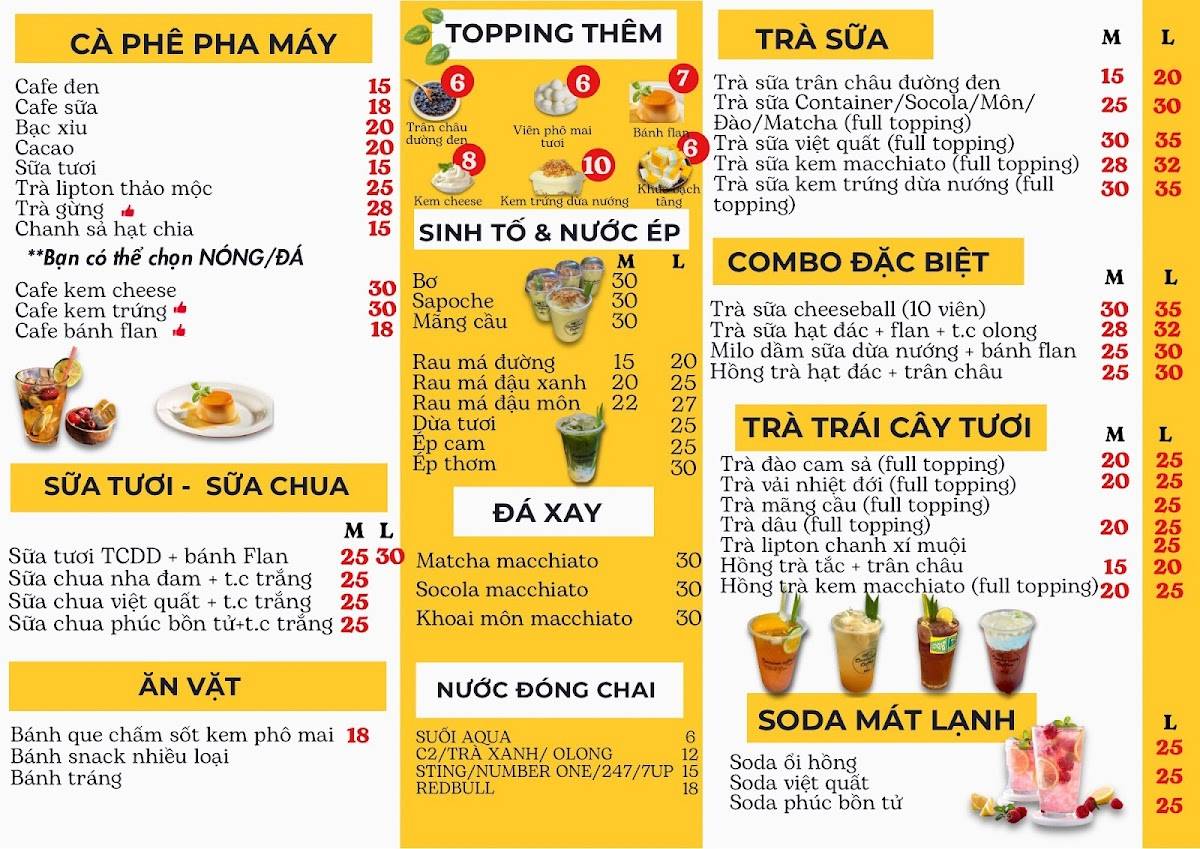 Menu at Container Coffee & Tea cafe, Thu Dau Mot, 124 Đường ĐX-025