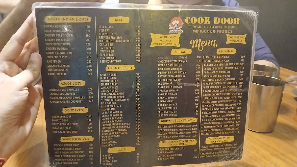 Menu at Cook Door Fried Chicken & Shawarma, Thrissur