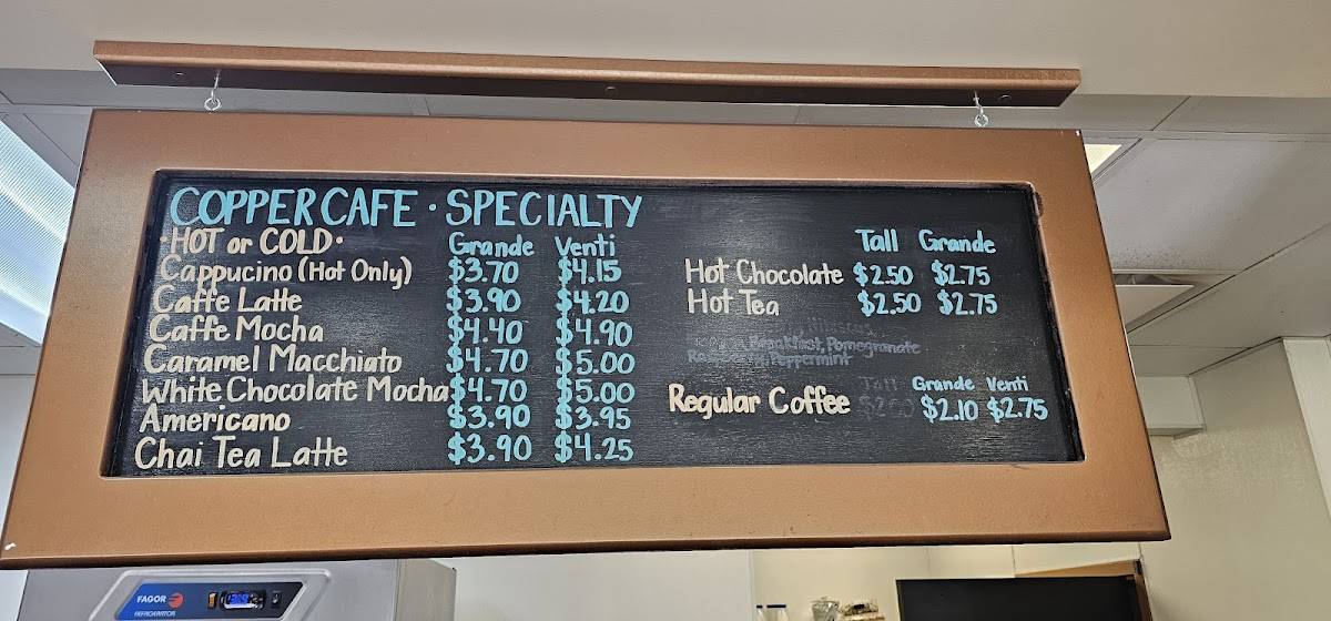 Menu at Copper Café cafe, Marana