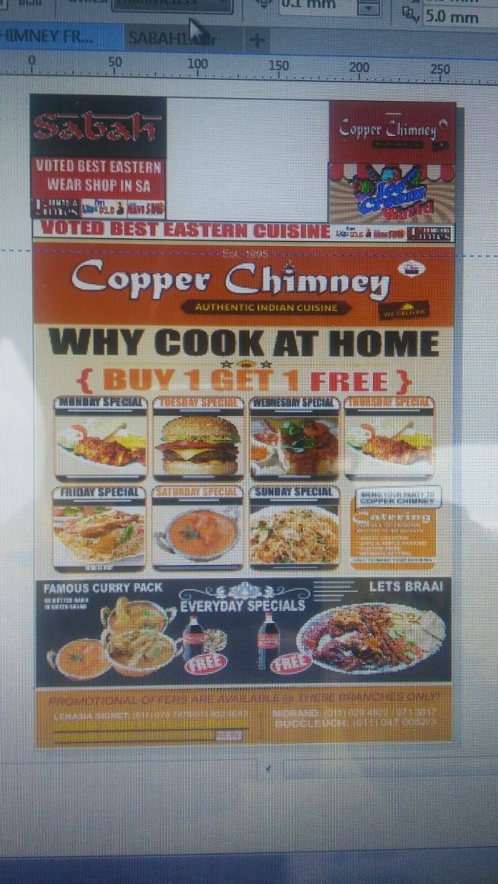 Menu at Copper Chimney restaurant, Lenasia, Signet Terrace