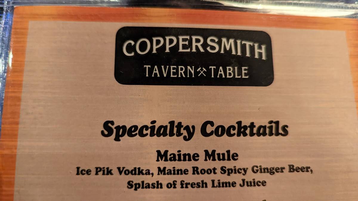Menu at Coppersmith Tavern and Table pub & bar, South Portland