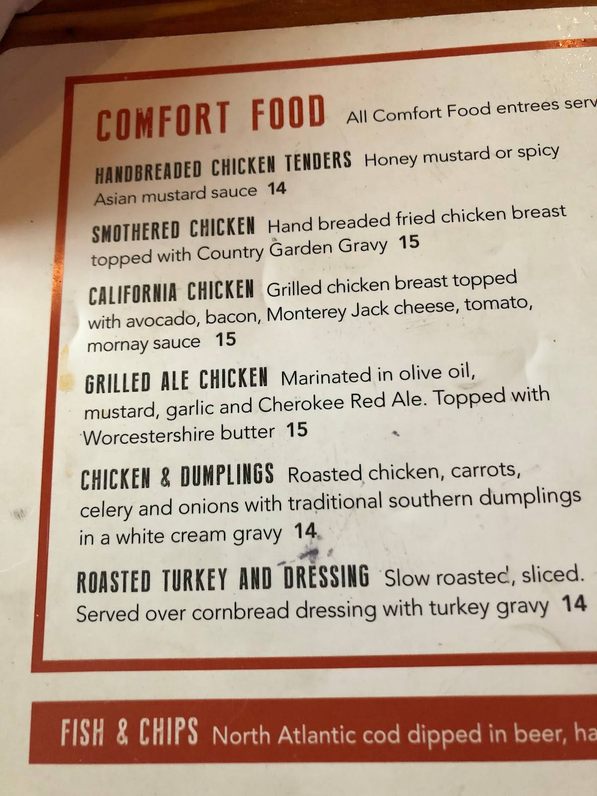 Menu at Corner16 restaurant, Knoxville, Kroger Park Dr
