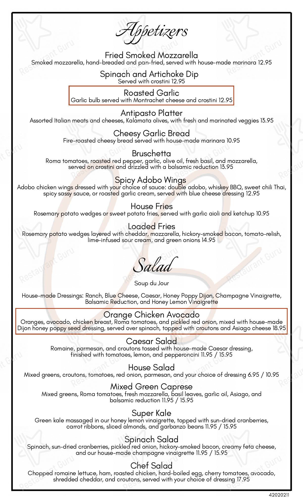 Menu at Cornerstone Italian Kitchen (Cornerstone Pie) pub & bar, Ellensburg