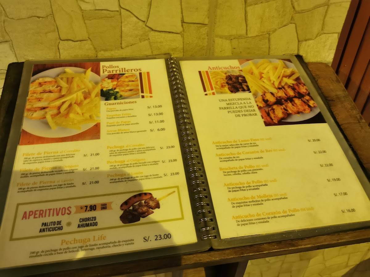 Carta del restaurante Corralito, Rimac, Av. Felipe Arancibia 537