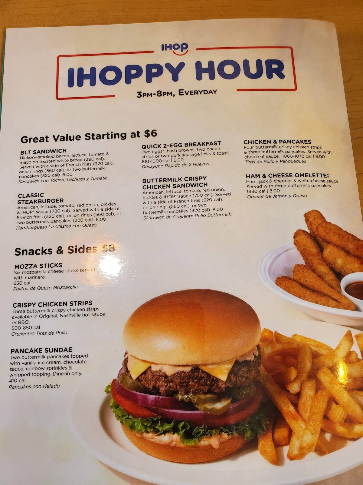 Menu at IHOP restaurant, Costa Mesa, Harbor Blvd