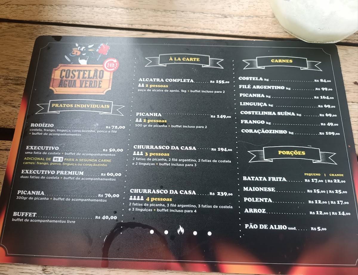 Menu em Costelão Água Verde churrascaria, Curitiba