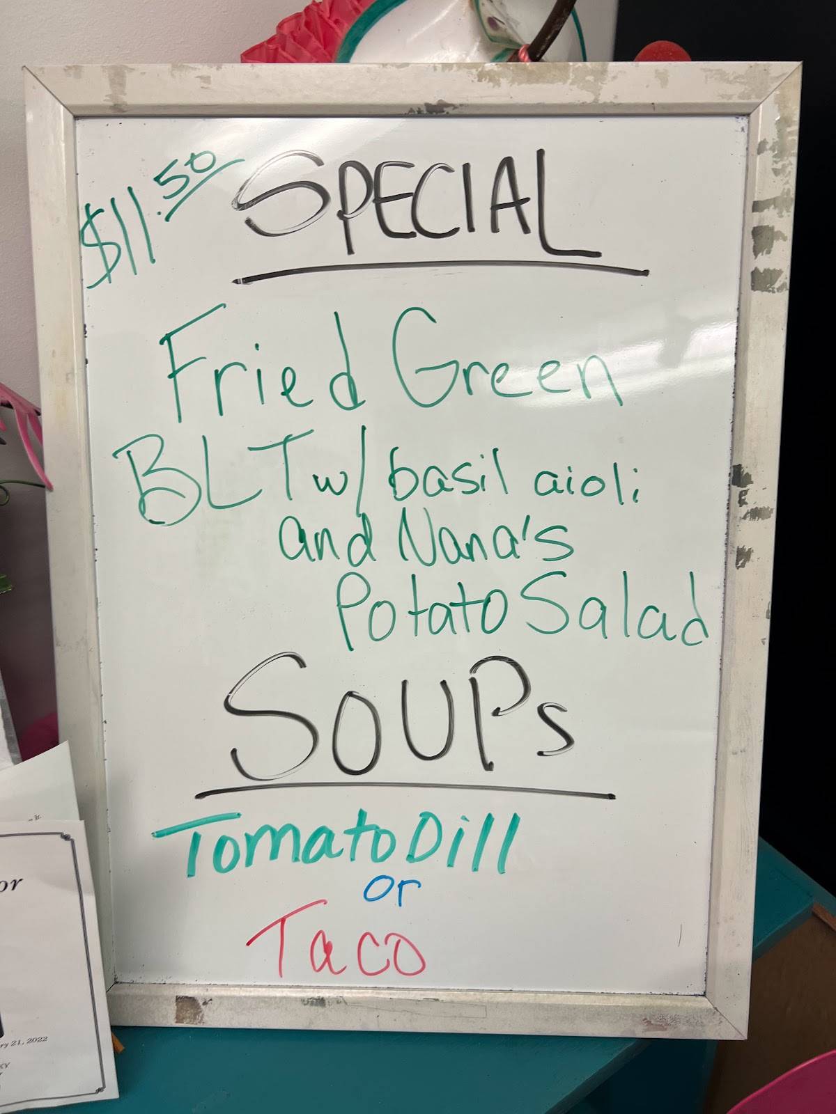 Menu at Cottage Cafe, Louisville