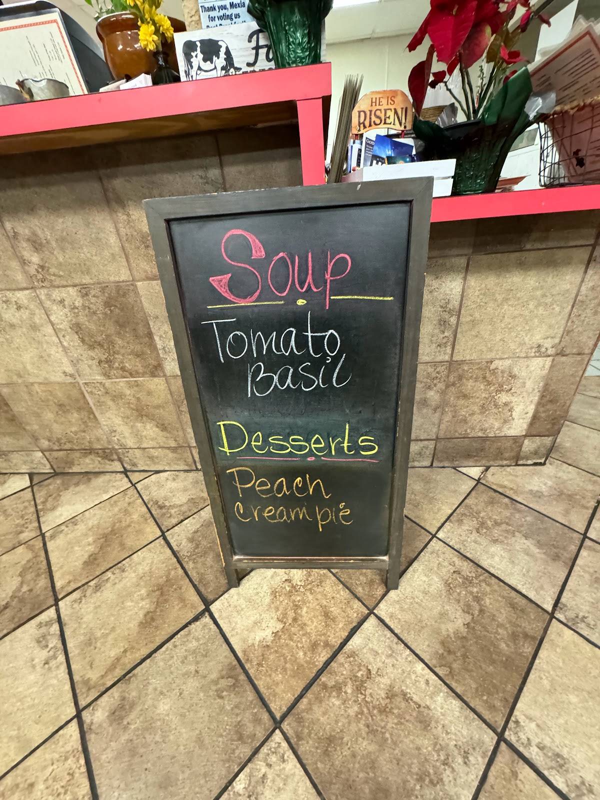 Menu at Countryside Cafe, Mexia