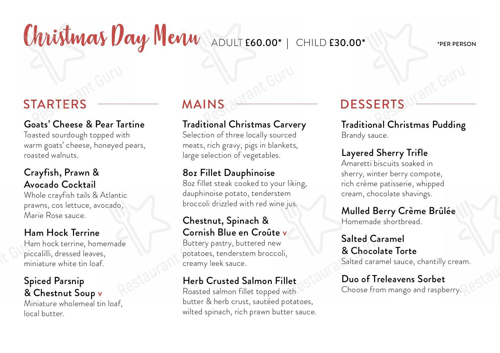Menu at County Arms, Truro pub & bar, Truro