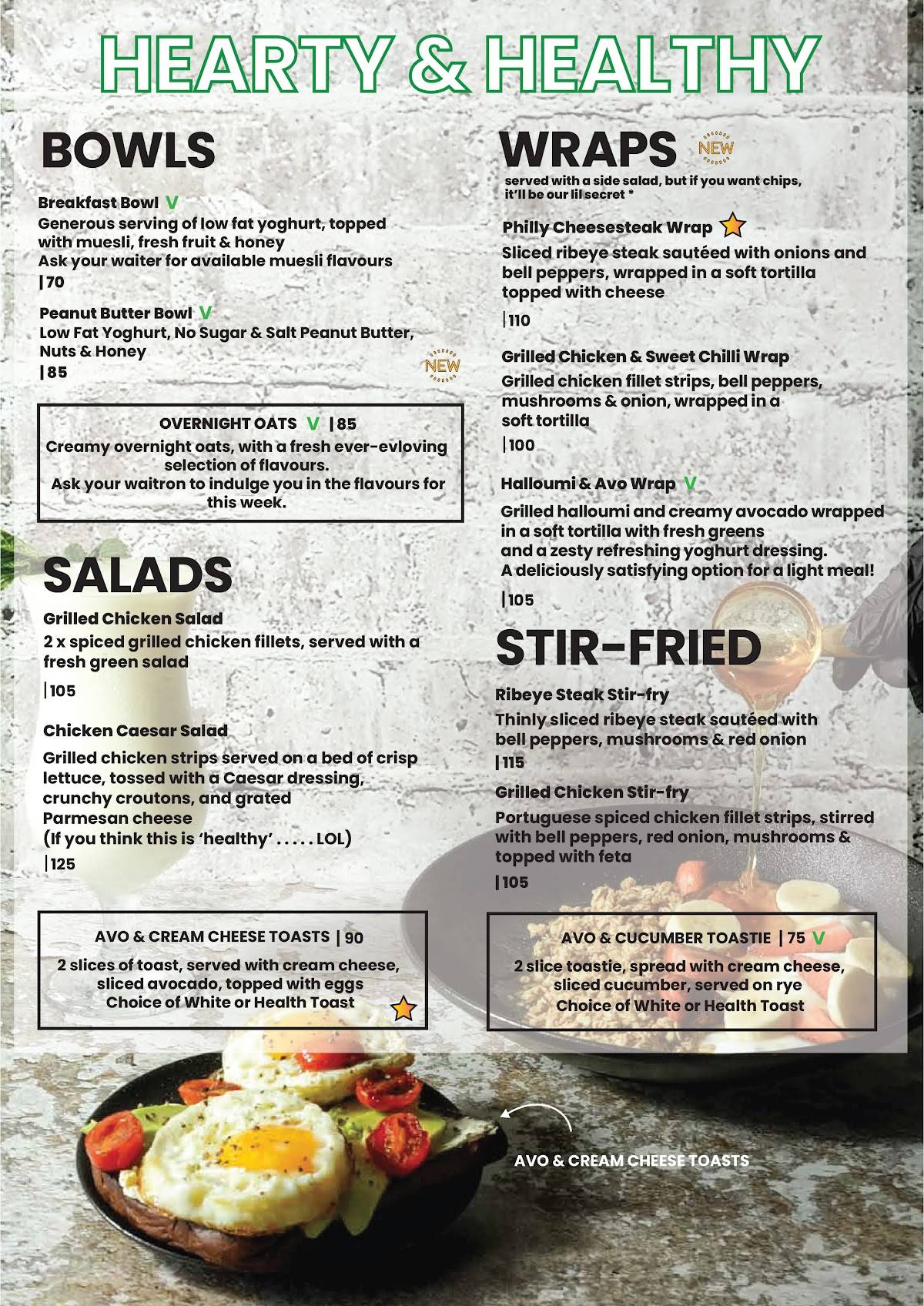 Menu at Courtside Cafe, Lenasia