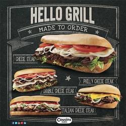 Menu at Cousins Subs restaurant, Oshkosh, S Koeller St