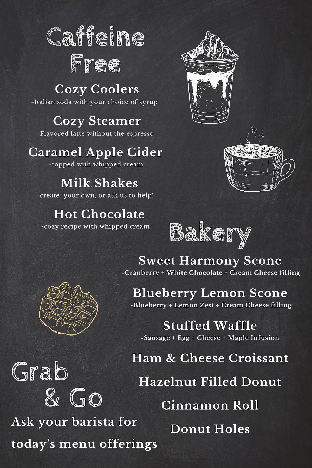 Menu at Cozy Coffee Station - Allen, Allen