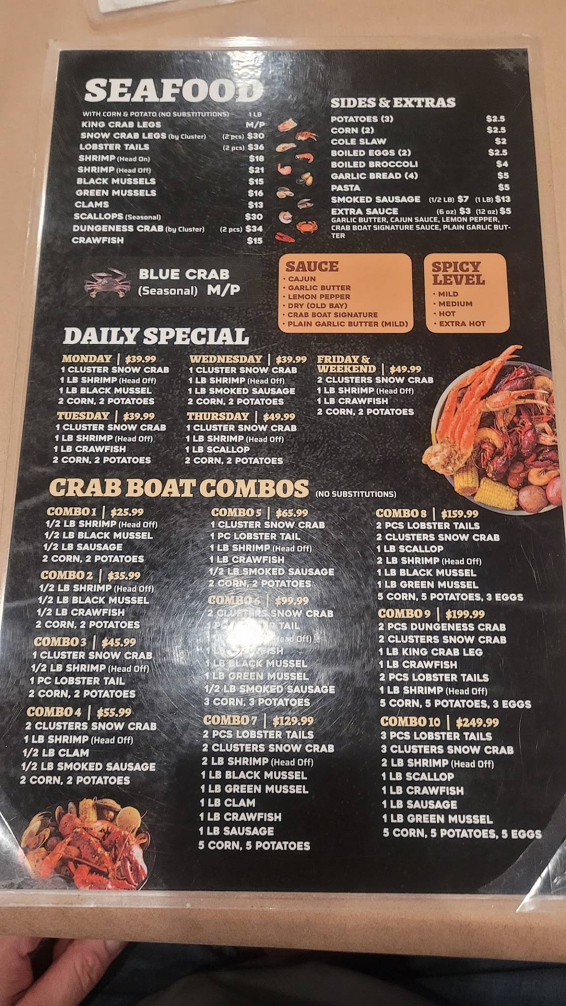 Menu at Crab Boat Seafood Bar @228, Waldorf