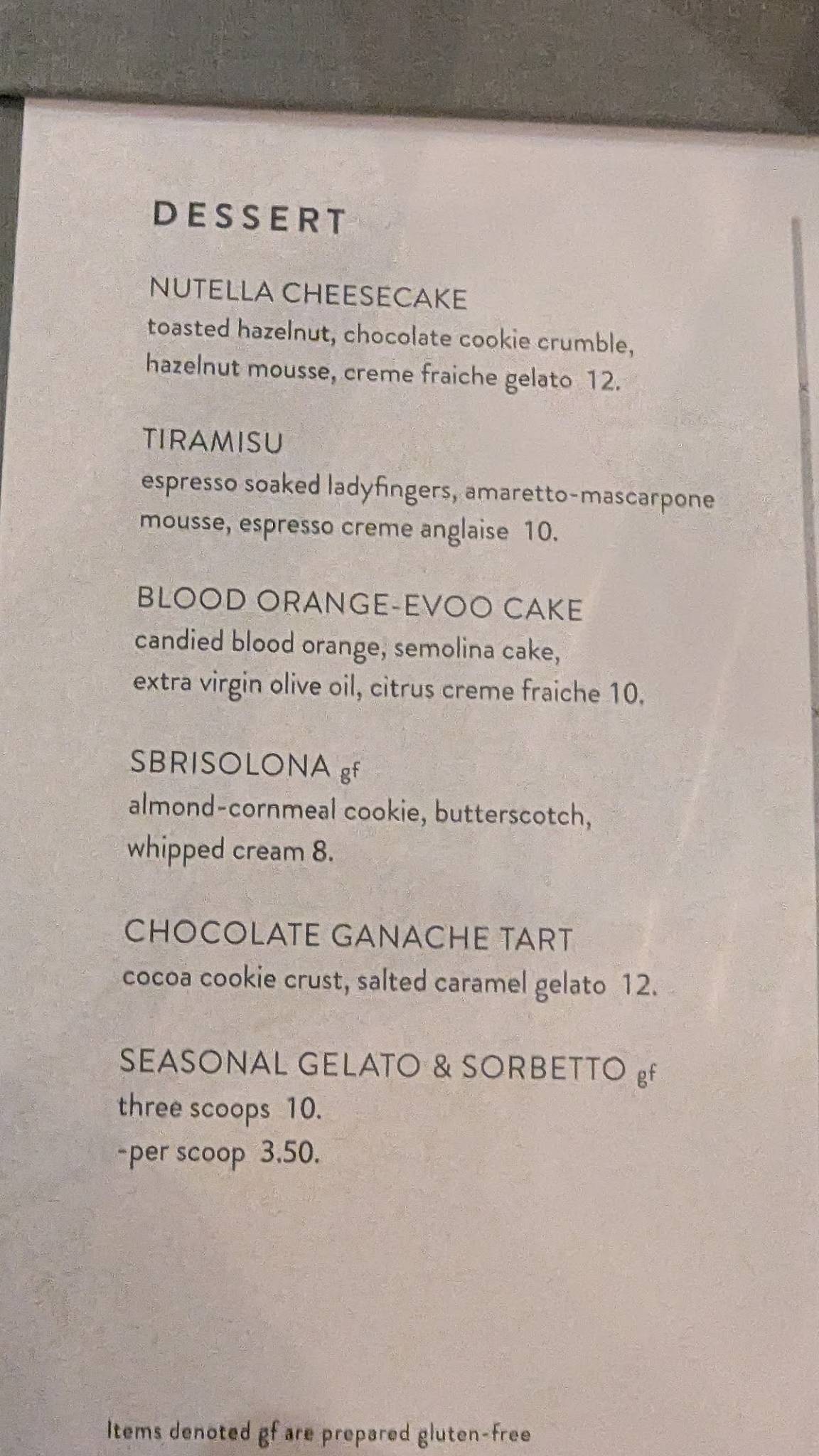 Menu at Avvio Ristorante restaurant, Cranston